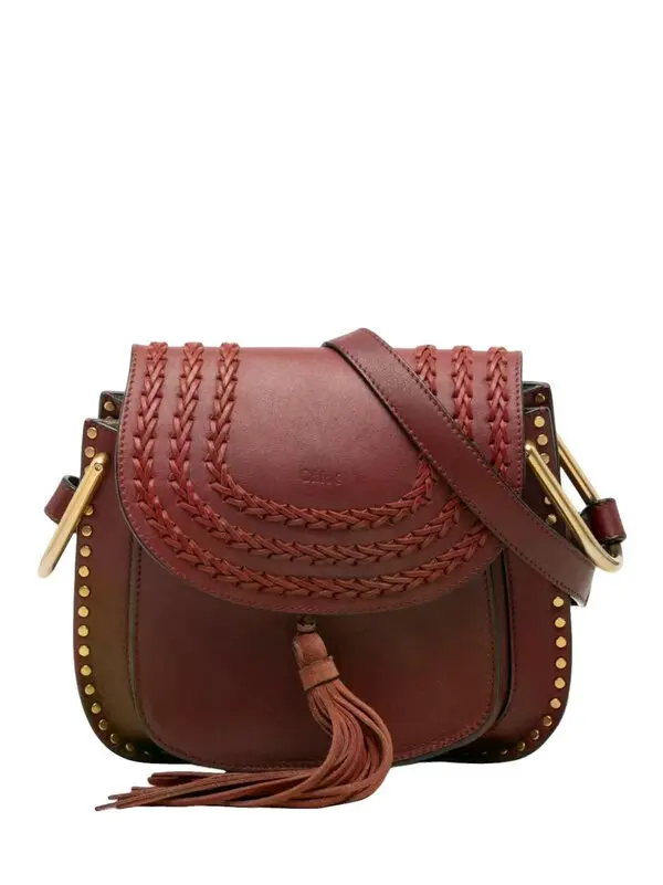 Chloé Medium Leather Braided Hudson Crossbody Bag - Red