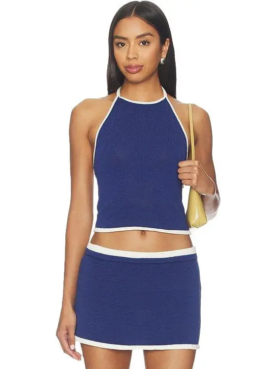 SEROYA Zava Knit Top In . Also - Blue