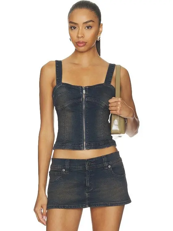 Abrand Denim Denim Bustier - Black