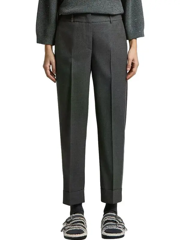 Peserico Pressed-crease Trousers - Grey