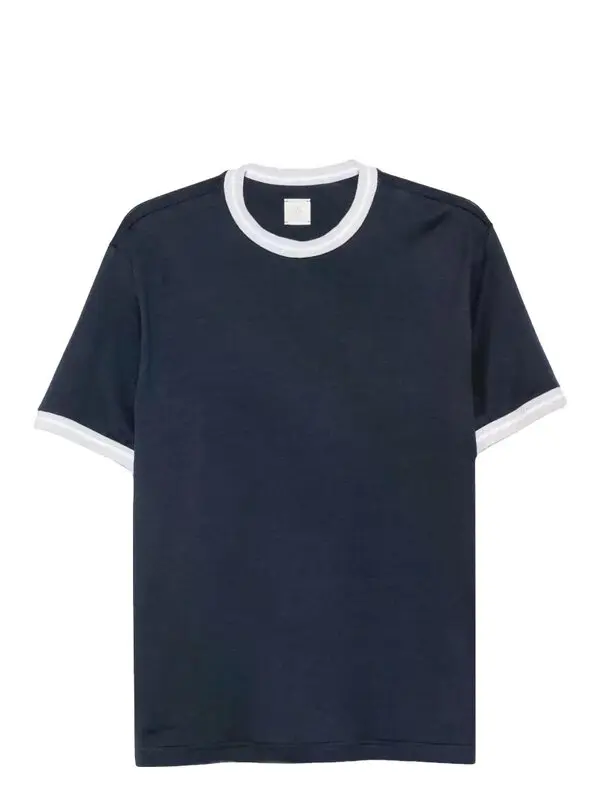 Eleventy Contrast-trim T-shirt - Blue