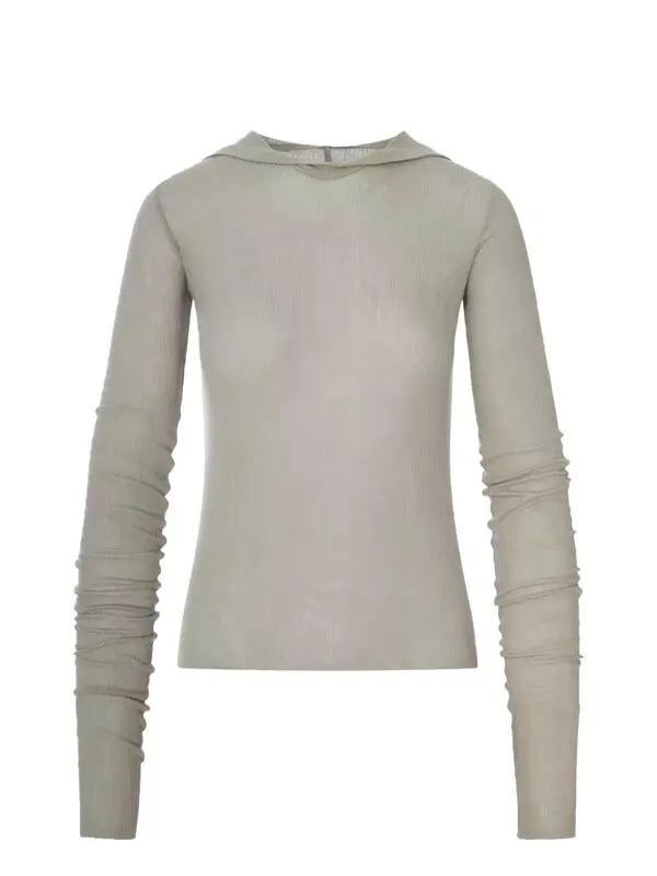 Rick Owens Ribbed-knit Hoodie - Grey