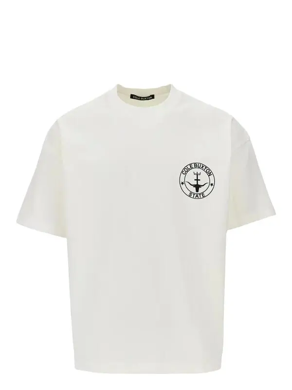 COLE BUXTON State Logo-print Cotton T-shirt - Neutrals
