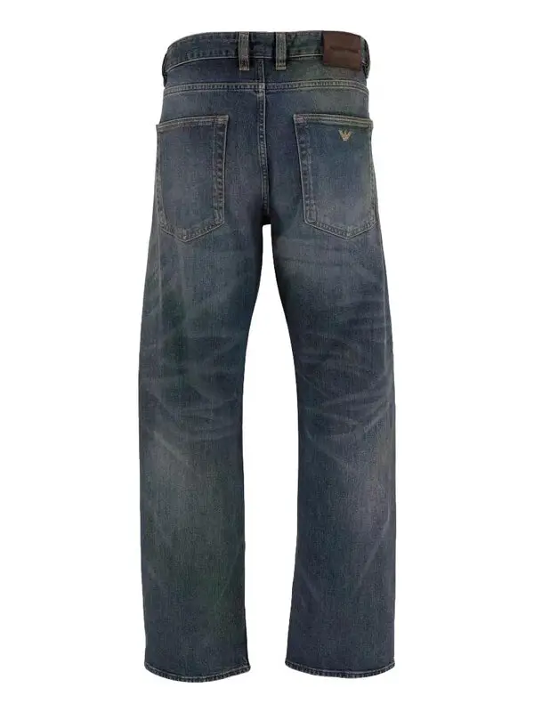 Emporio Armani Whiskering-effect Jeans - Blue