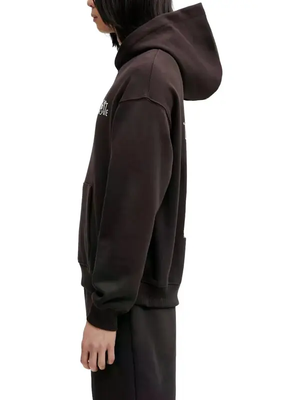 Lacoste Cotton Logo Print Hoodie - Brown