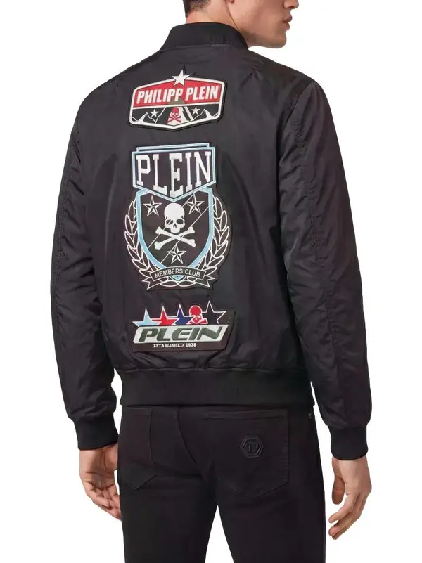 Philipp Plein Patchwork Bomber Jacket - Black