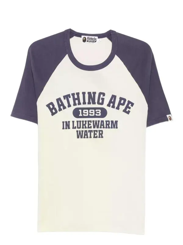 A BATHING APE Logo-print Raglan-sleeve T-shirt - Neutrals