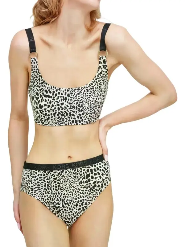 Michael Kors Leopard Print Bikini Top - Neutrals