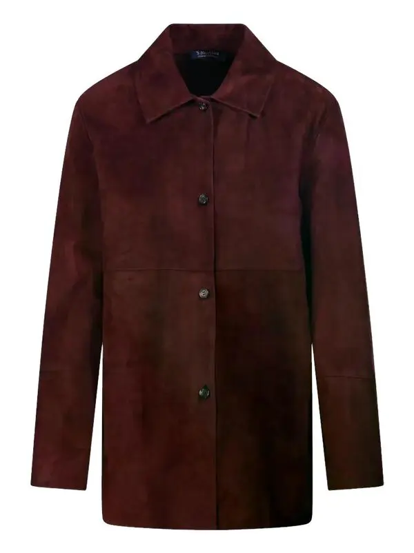 Max Mara Panelled Suede Jacket - Red