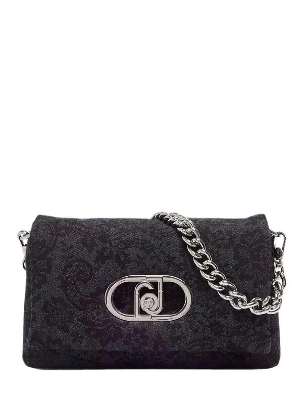 Liu Jo Lapuffy Bag In Printed Denim - Grey