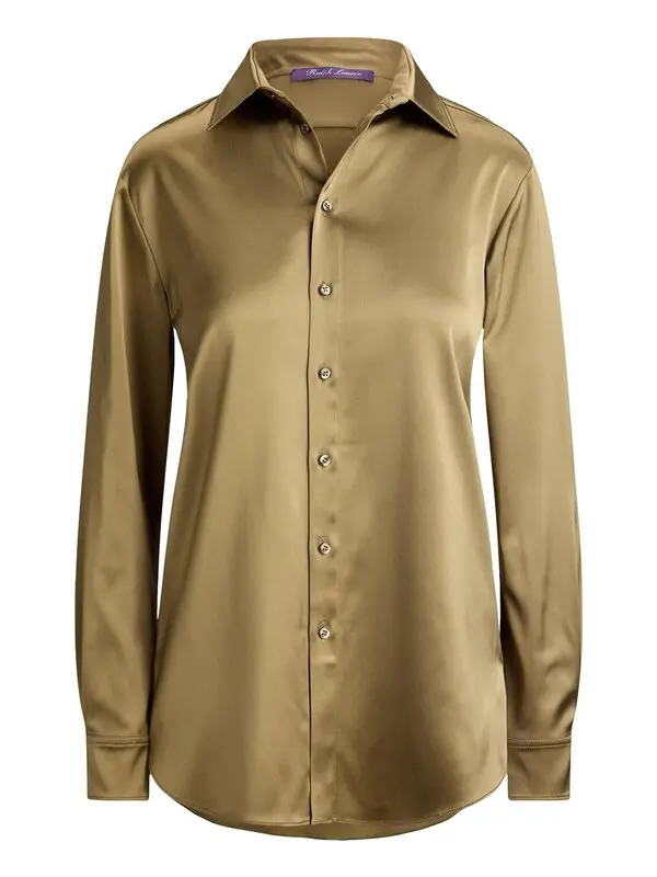 Ralph Lauren Adrien Satin Shirt - Grey