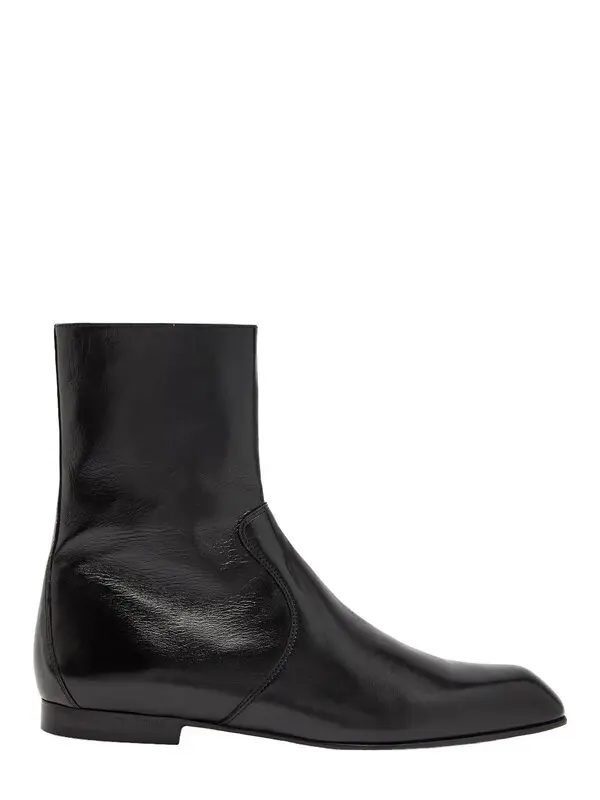 Khaite Colt Leather Ankle Boots - Black