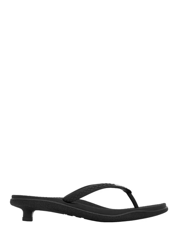 BLOUMME Rise Kitten Heel Thong Sandals - Black