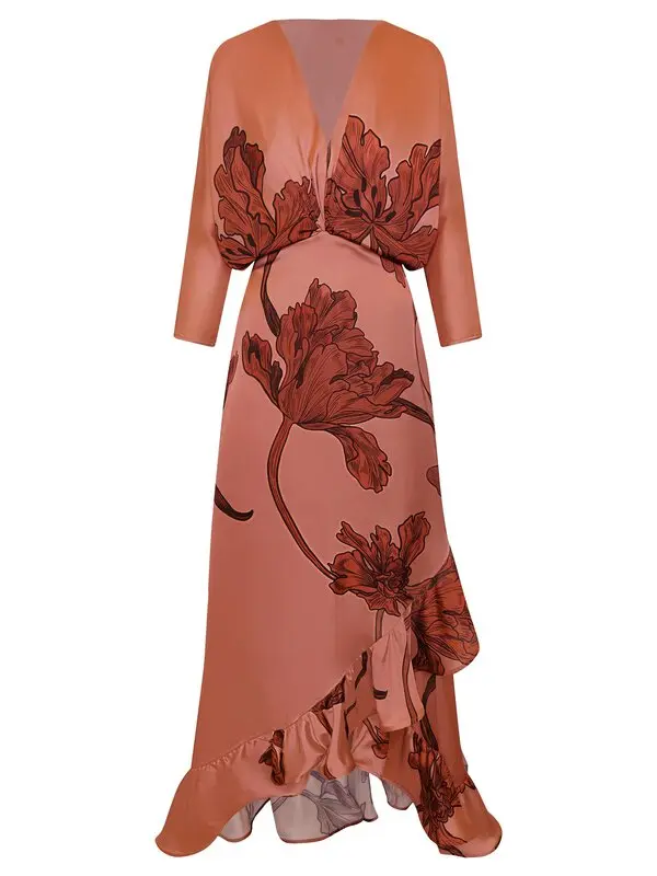 ANDRES OTALORA Lo Ancestral Printed Maxi Dress - Pink