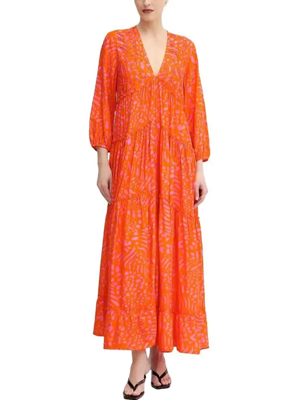 Lola Casademunt Sequin-embellished Tiered Maxi Dress - Orange