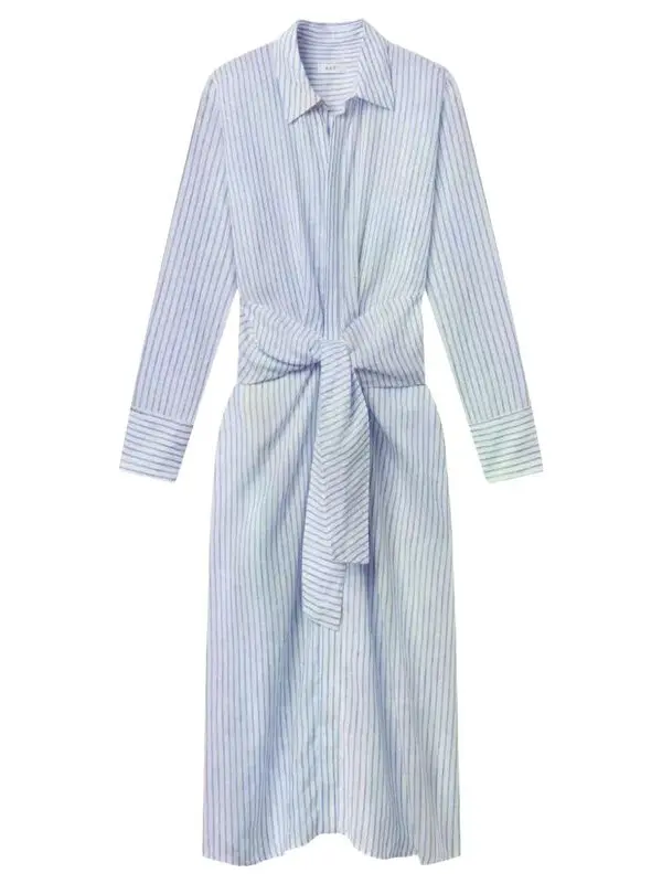 A.L.C. Mila Striped Tie-waist Dress - White