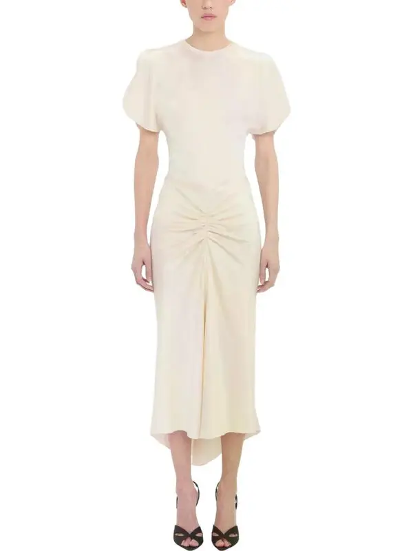 Victoria Beckham Bela Asymmetric Midi Skirt - Neutrals