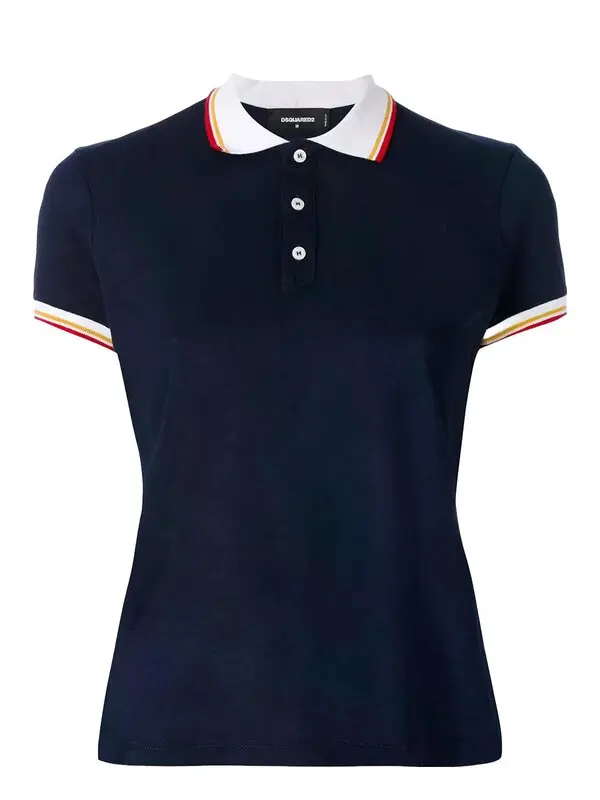 Dsquared2 Contrast-collar Polo Top - Blue