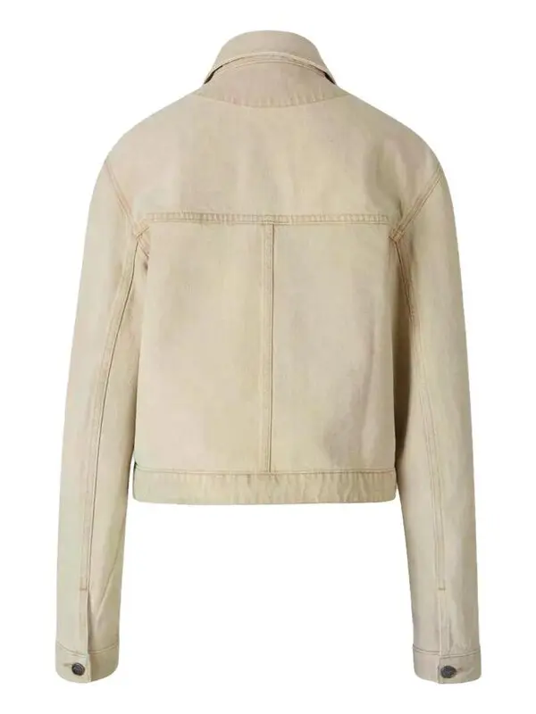 Khaite Cropped Denim Jacket - Neutrals
