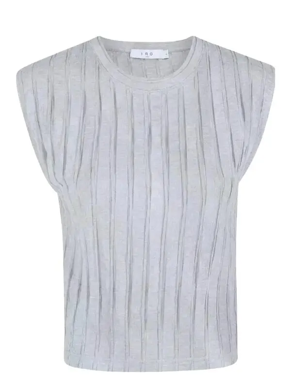 IRO PARIS Sleeveless Pleated Top - Grey