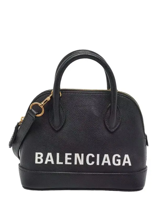 Balenciaga Ville Logo Print Tote Bag - Black