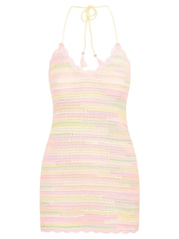LoveShackFancy Zoa Cotton Scallop Dress - Multi