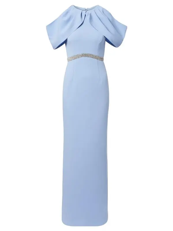 Rebecca Vallance Embellished Crepe Gown - Blue