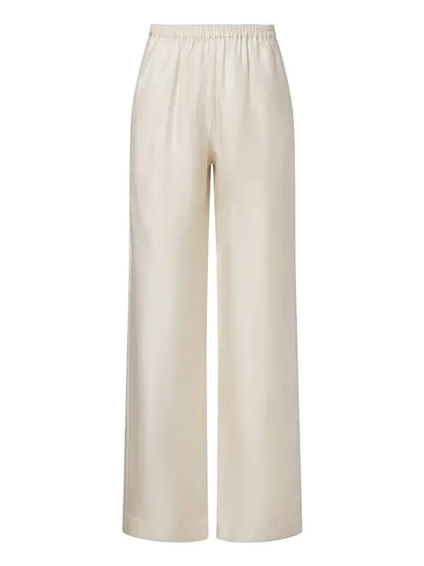 Loulou De Saison Alera Silk Twill Wide-leg Pants - Beige