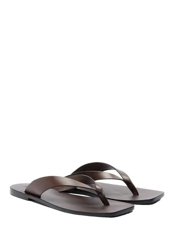 A.emery Kinto Leather Thong Sandals - Brown