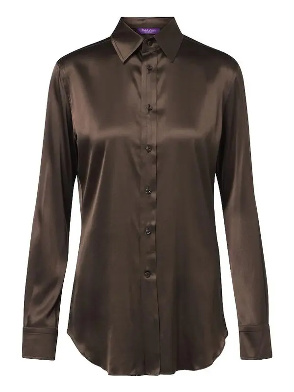 Ralph Lauren Silk-blend Satin Shirt - Brown