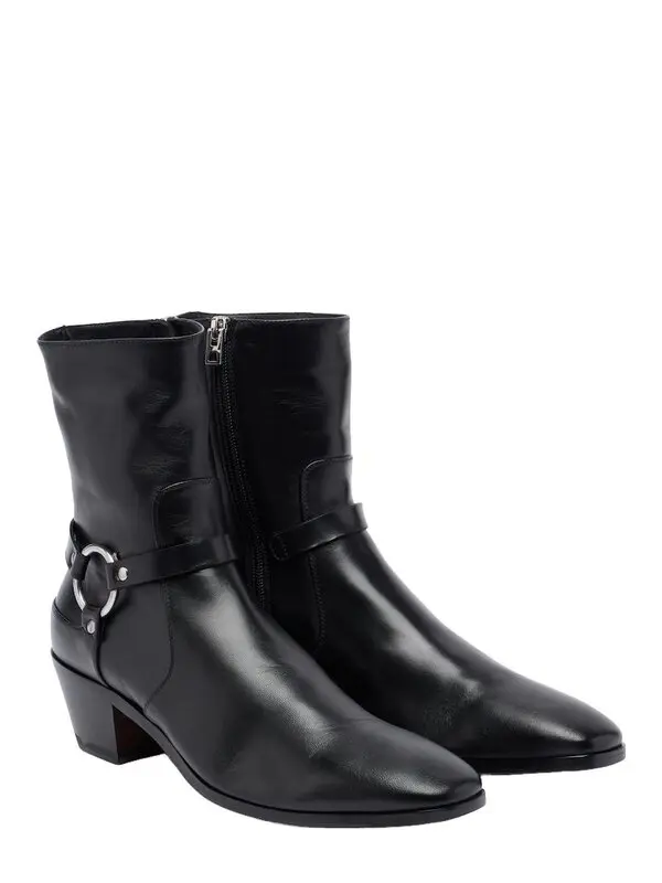 TOM FORD Leather Ankle Boots - Black