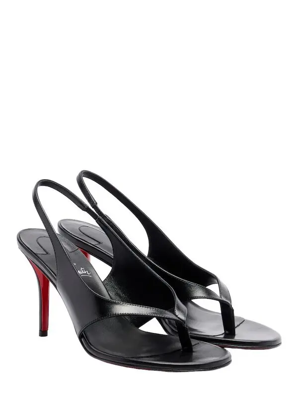 CHRISTIAN LOUBOUTIN Miss Z Leather Thong Sandals - Black