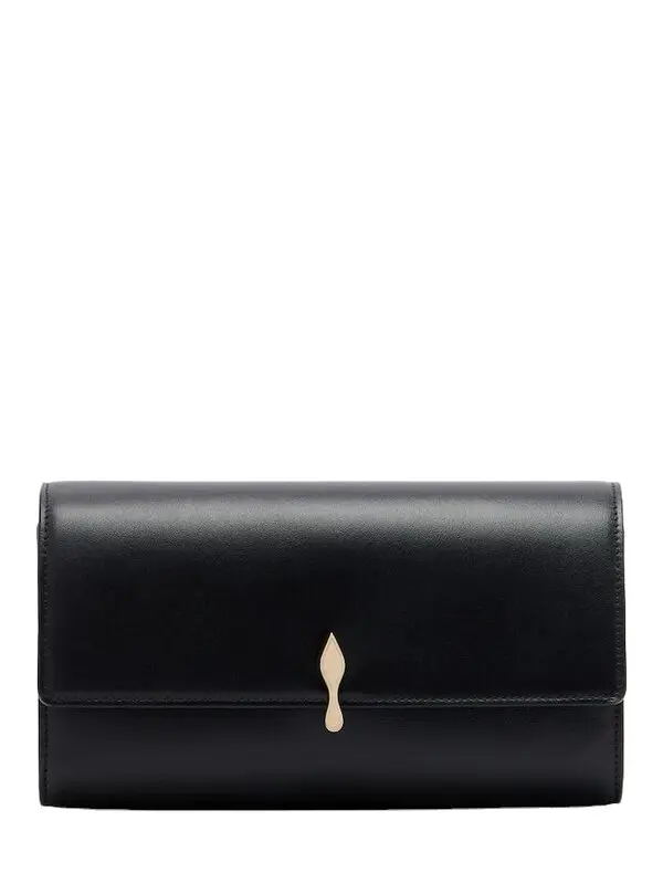 CHRISTIAN LOUBOUTIN Bettina Leather Wallet On Chain - Black
