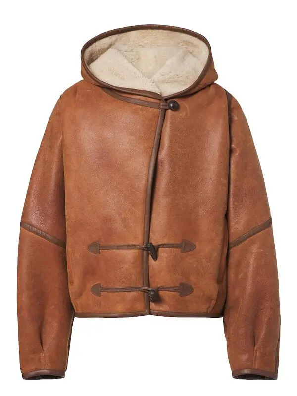 Isabel Marant Étoile Amiel Hooded Leather Jacket - Brown