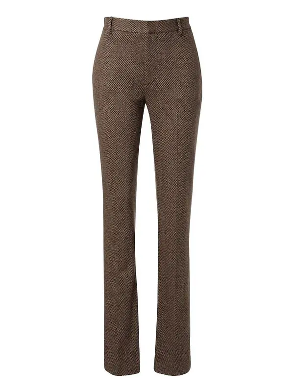 Ralph Lauren Tailored Wool, Silk And Cashmere Straight Leg Trousers - Brown