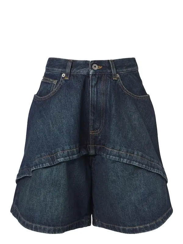 Loewe Paneled Denim Bermuda Shorts - Blue
