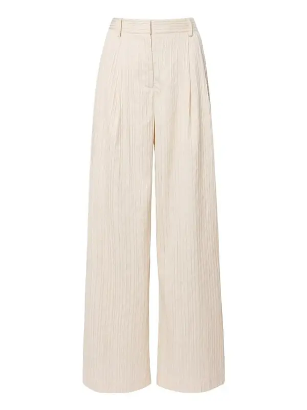 Simkhai Grace Striped Wide-leg Pants - White