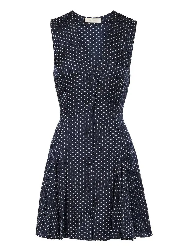 DÔEN Aubrey Polka Dot Silk-blend Minidress - Blue