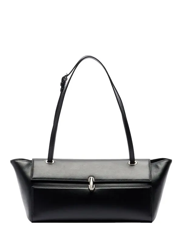 Savette Symmetry Trapeze Medium Leather Shoulder Bag - Black
