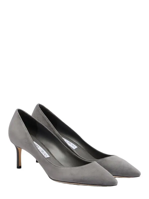 JIMMY CHOO Romy Suede Pointed Toe Pumps - Grey
