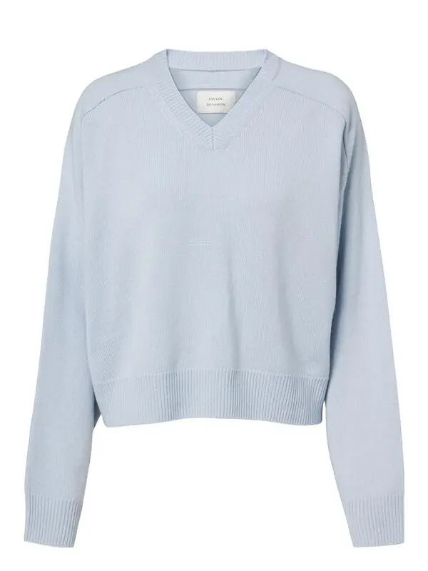 Loulou De Saison Anzor Cropped Cashmere Sweater - Blue