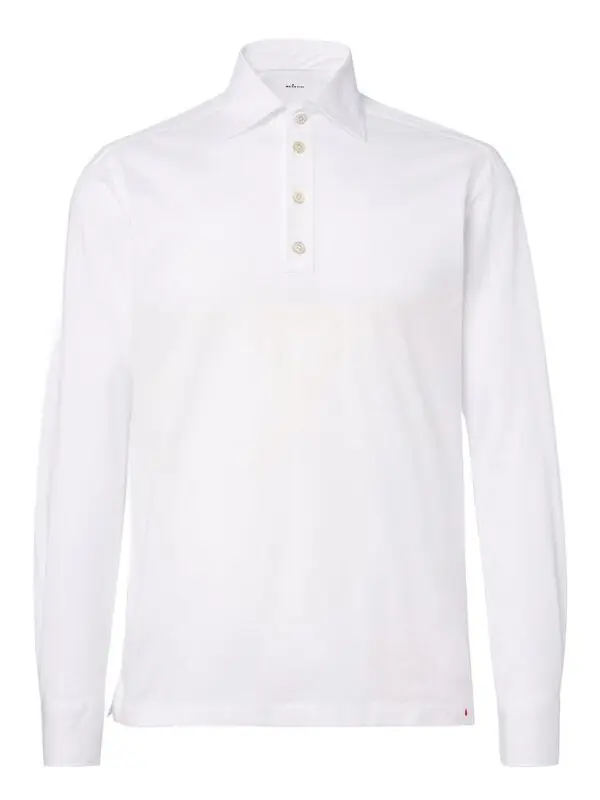 Kiton Cotton Poplin Polo Top - White