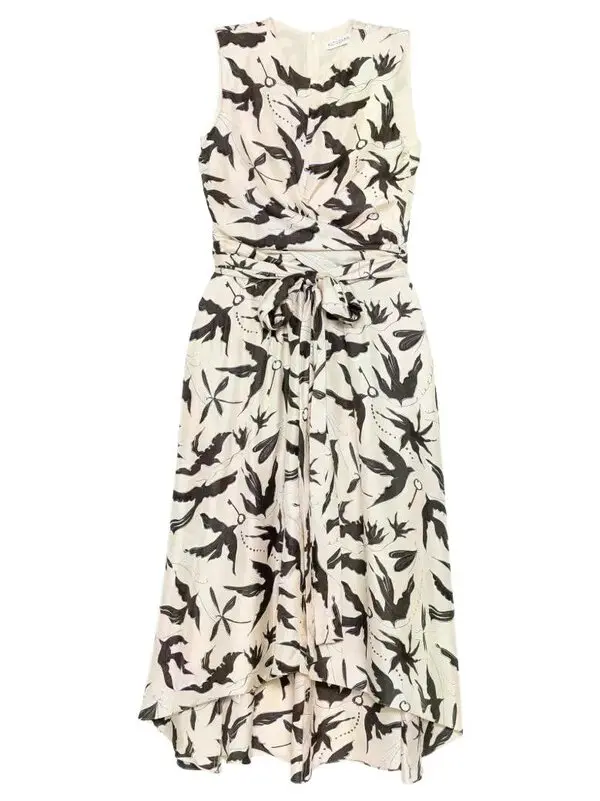 Altuzarra Bird-print Wrap Dress - Neutrals