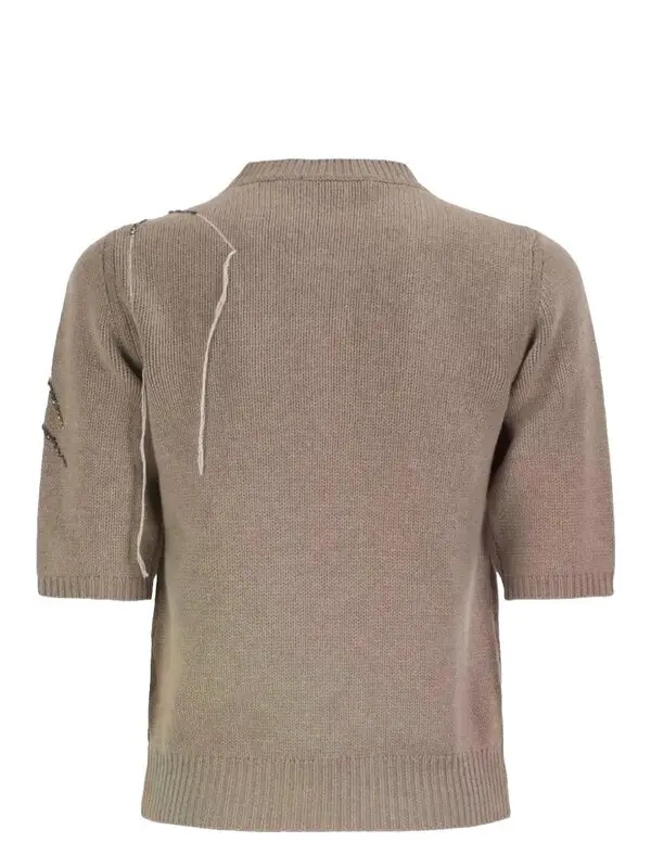 Fabiana Filippi Embellished Crew Neck Sweater - Brown