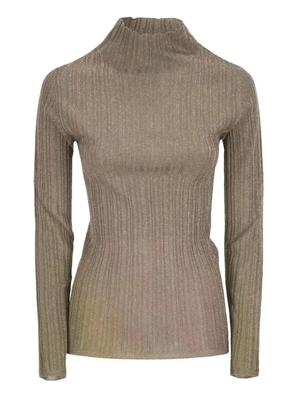 Fabiana Filippi Fine-knit Turtleneck Top - Brown