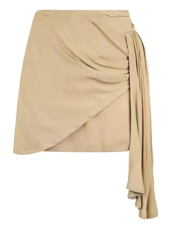 Alberta Ferretti Draped Wrap Mini Skirt - Neutrals