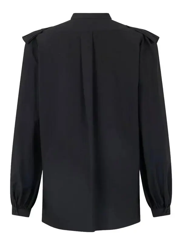 Alberta Ferretti Ruffled Lace-panel Shirt - Black