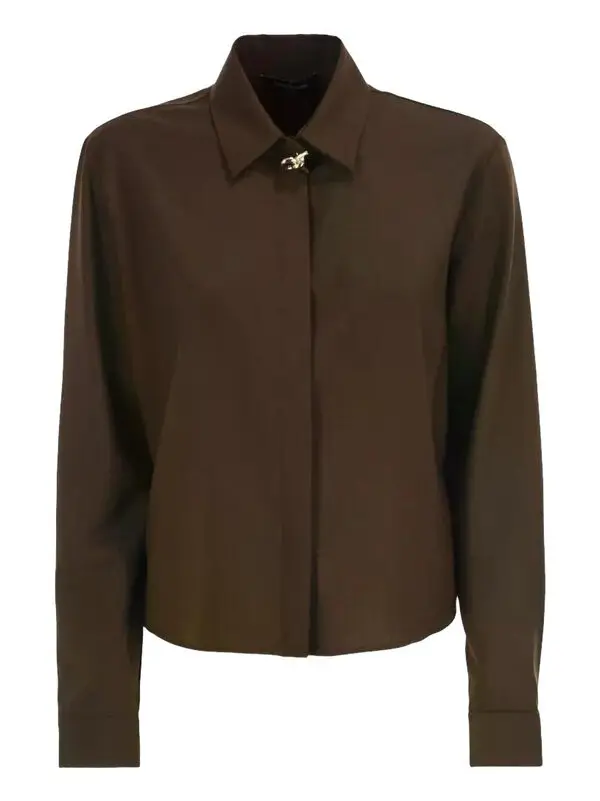 Fabiana Filippi Jewel Embellished Concealed Fastening Shirt - Brown