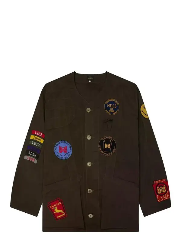 Needles Shooting Patch-detail Waxed-cloth Jacket - Brown