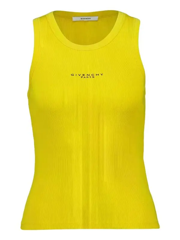 Givenchy Ribbed Logo Tank Top - Yellow